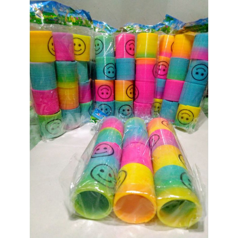 Jual Mainan yoyo Per Pegas Mini emoji bervariasi warna isi 12 pcs ...
