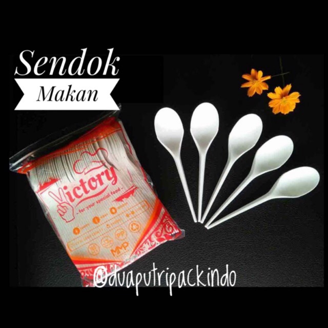 Jual Sendok Dan Garpu Makan Plastik VICTORY Putih (isi 100 pcs ...
