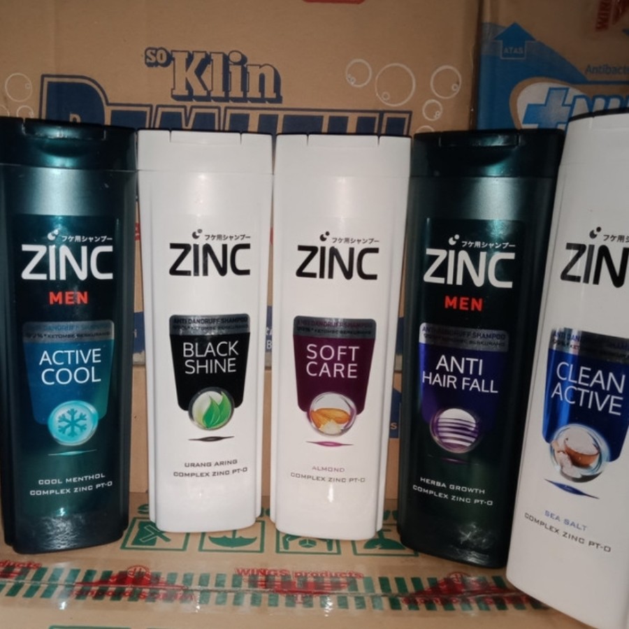 Jual ZINC Shampoo Clean Active 340ml Shampo Anti Ketombe Sampo ...