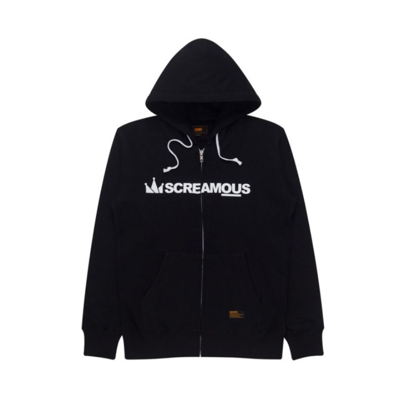 Jual Screamous Hoodie LEGEND ZIP ON WHITE BLACK | Shopee Indonesia