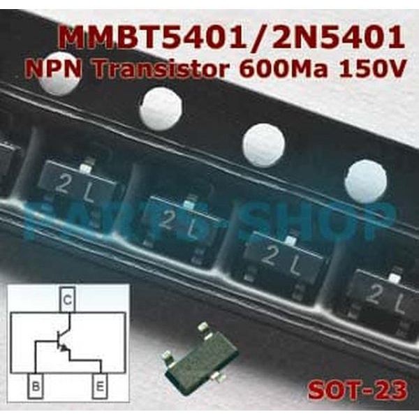 Jual transistor 2N5401 MMBT5401 SMD 2L NPN 600mA 150v SOT 23 | Shopee ...