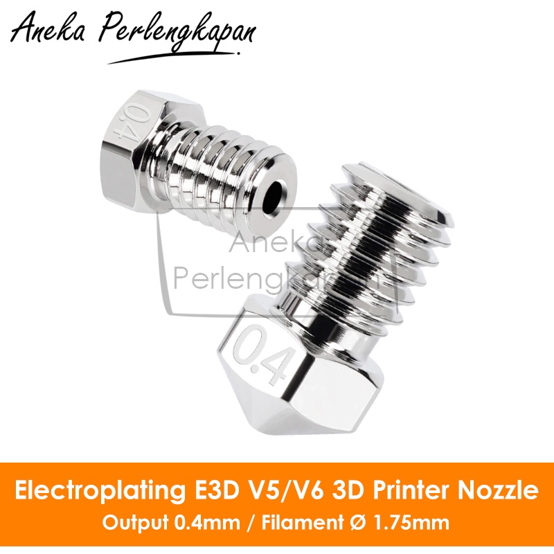 Jual E3D V5 / V6 Electroplating 3D Printer Nozzle 0.4mm High ...