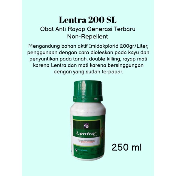 Jual Lentra 200 SL - Obat Anti Rayap Rumah dan Bangunan 250ml | Shopee ...