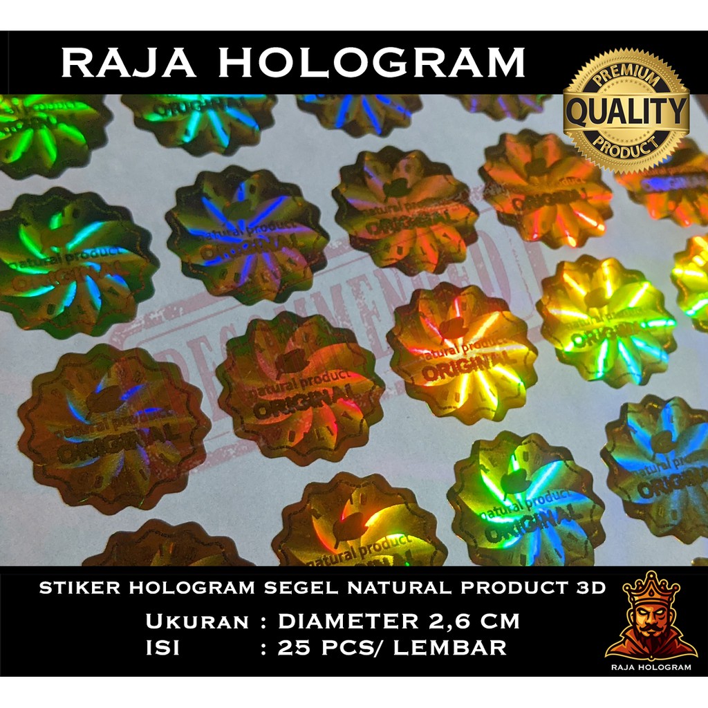 Jual STIKER HOLOGRAM NATURAL PRODUCT GERIGI 3D CETAK STICKER SEGEL ...