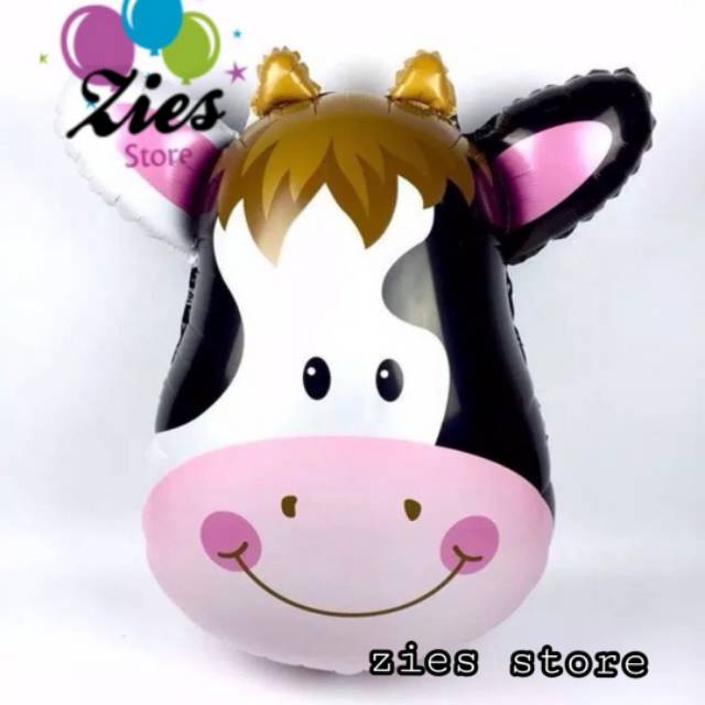 Jual Balon foil sapi / animal cow / balon foil kepala sapi mini (40cm ...