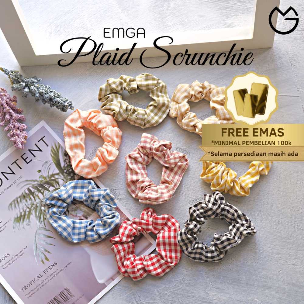 Jual Emga Scrunchie Gemas Ikat Rambut Ala Korea Lucu Ikat Rambut Kotak ...