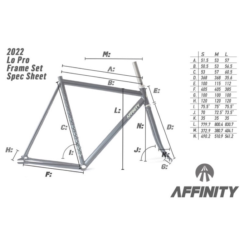 Jual Affinity Lo Pro Frameset Frame Set Sepeda Fixie Fixed Gear Track ...