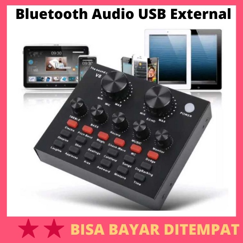 Jual Bluetooth Audio USB External Soundcard Broadcast Mic V8S ...