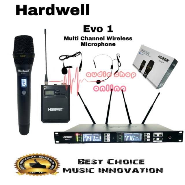 Jual Mic Wireless Hardwell EVO 1 Handle Headset Clip on Multi Channel ...