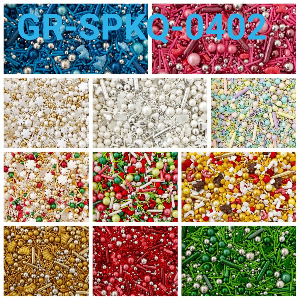 Jual GR-SPKQ-0402 Trimit springkel sprinkles 250gr mutiara natal idul ...