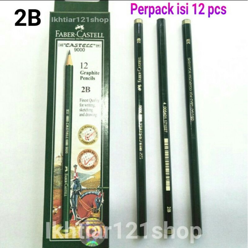 Jual 1 Pack Pensil 2B Faber-Castell/Pencil 2B Faber-Castell isi 12 Pcs ...