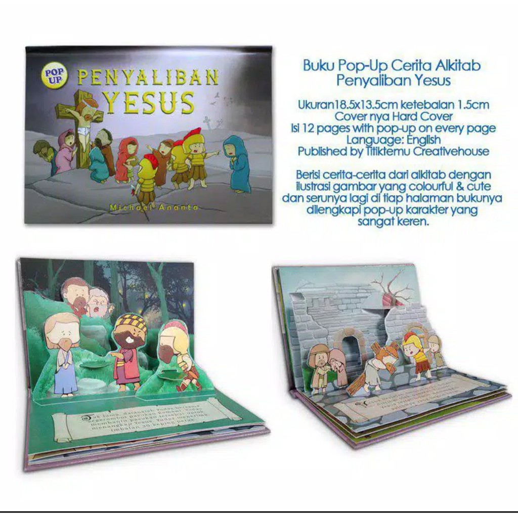 Jual popup Seri alkitab satuan simson pop up/ penyaliban / adam hawa ...