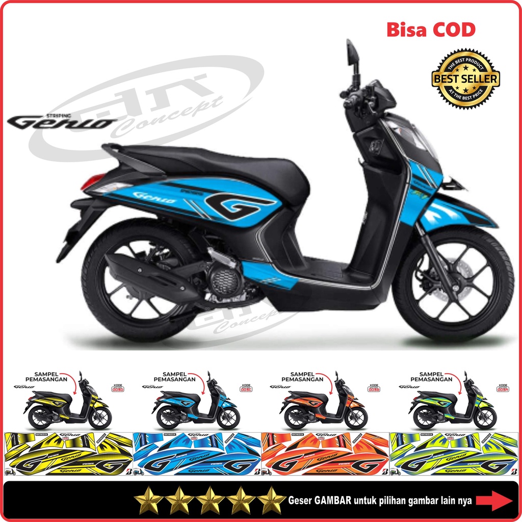 Jual Striping Semi full body Honda GENIO Variasi brn3 / Decal Honda ...