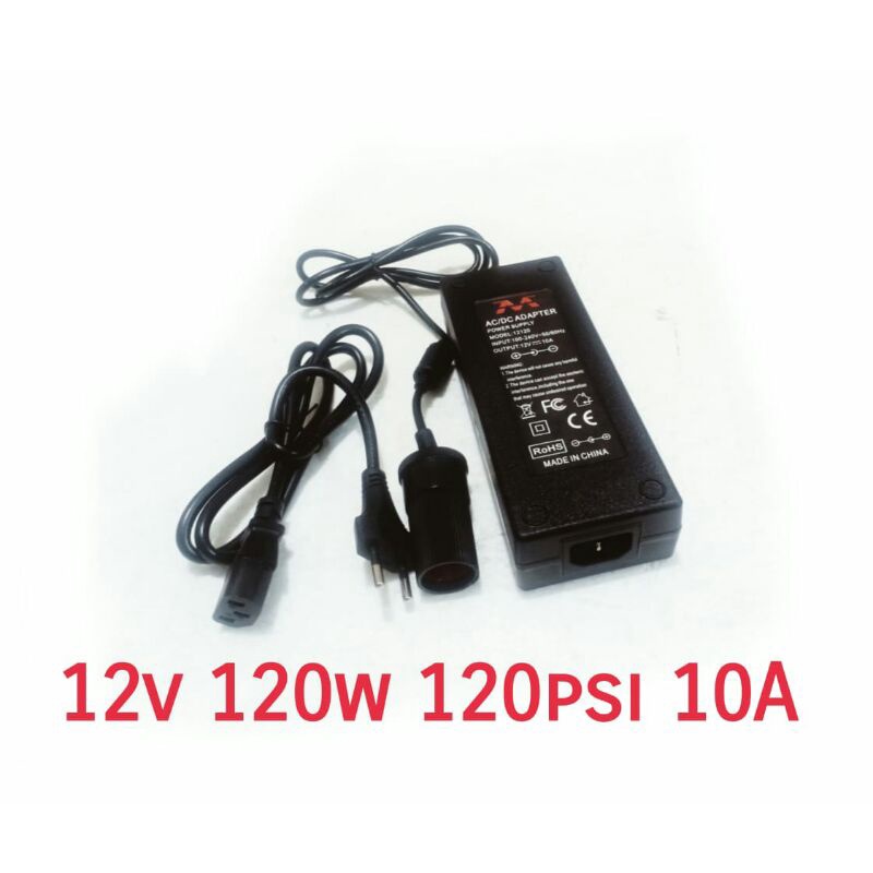 Jual M adaptor 10a 12v 120w 120psi socket charger vacuum cleaner pompa ...