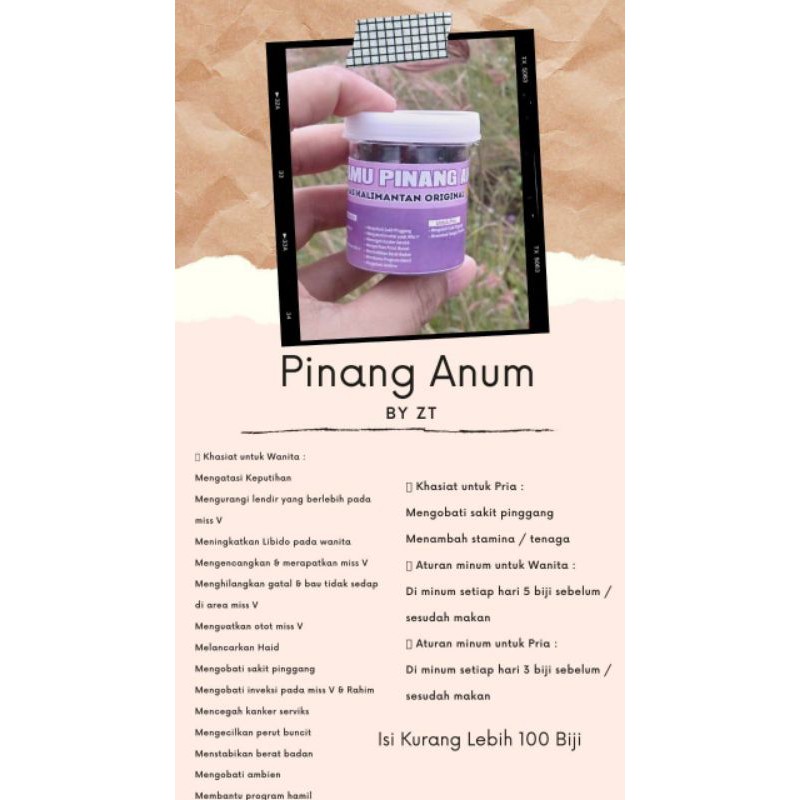 Jual Jamu Pinang Anum Zt (bonus mutiara surga) | Shopee Indonesia