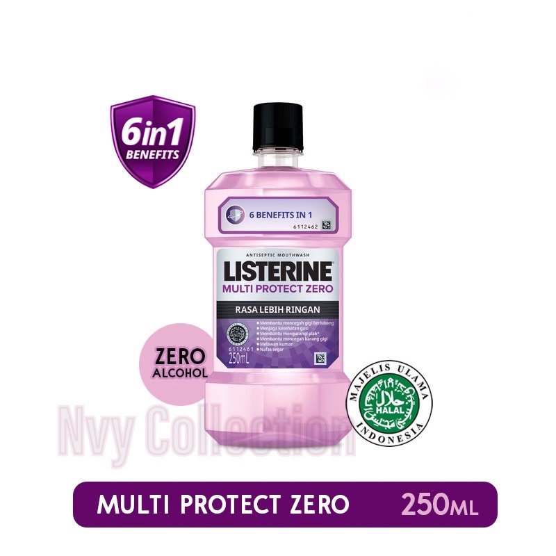 Jual Listerine Obat Kumur Antiseptik Multi Protect Zero / Cool Mint ...