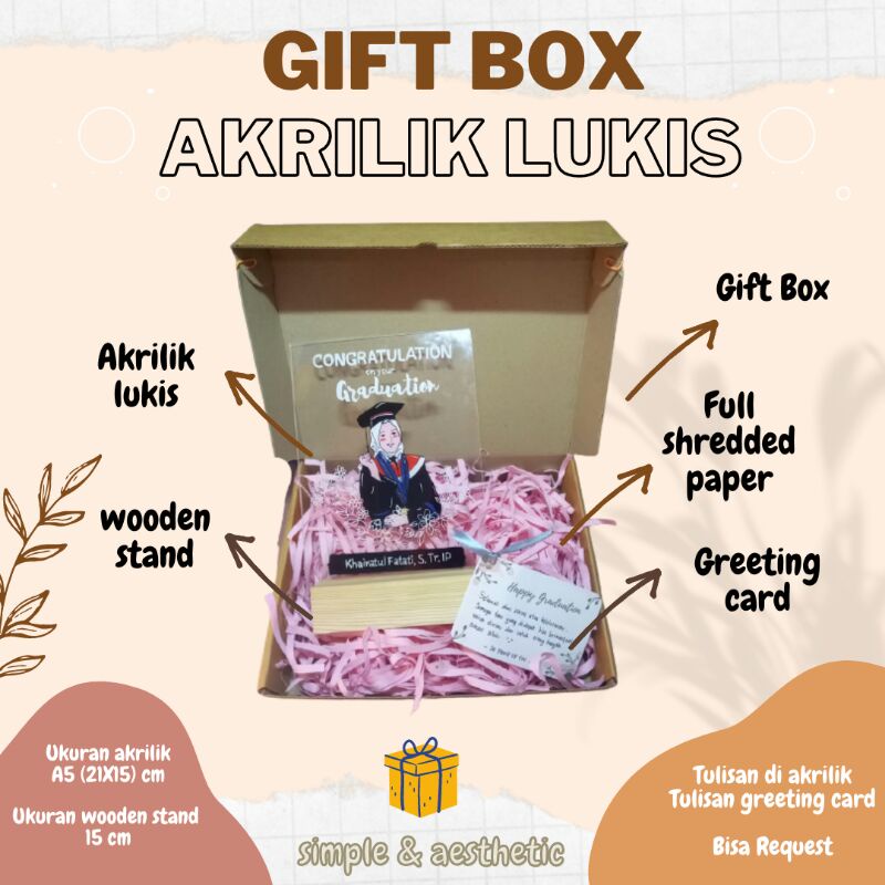 Jual AKRILIK LUKIS CUSTOM - GIFT BOX KADO WISUDA, BIRTHDAY MURAH LUCU ...