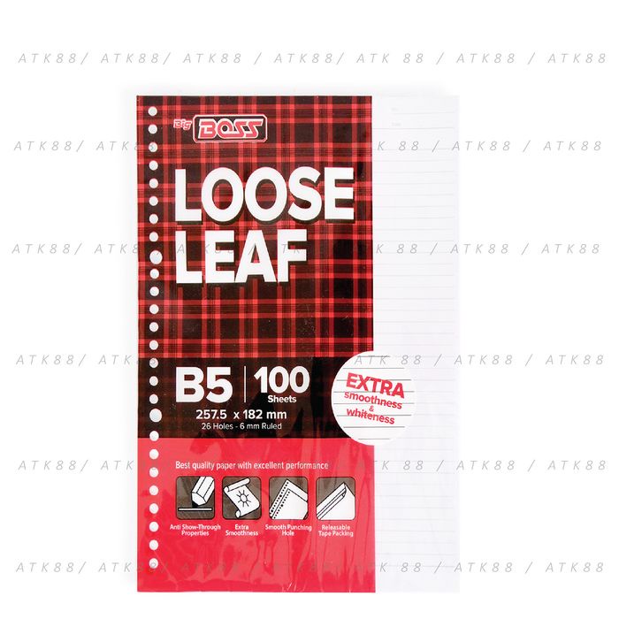 Jual kertas- loose leaf big boss b5 , 26 holes - garis isi 100 lembar -kertas. | Shopee Indonesia