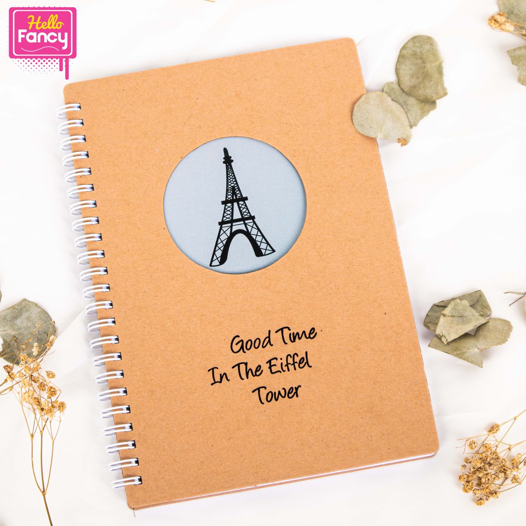 Jual Premium Notebook A5 Line Paris / Notebook Coklat / Notebook Paris ...