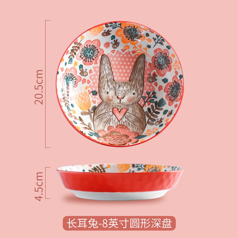 Jual Piring Keramik Cartoon Animal Forest Lucu 20cm | Shopee Indonesia