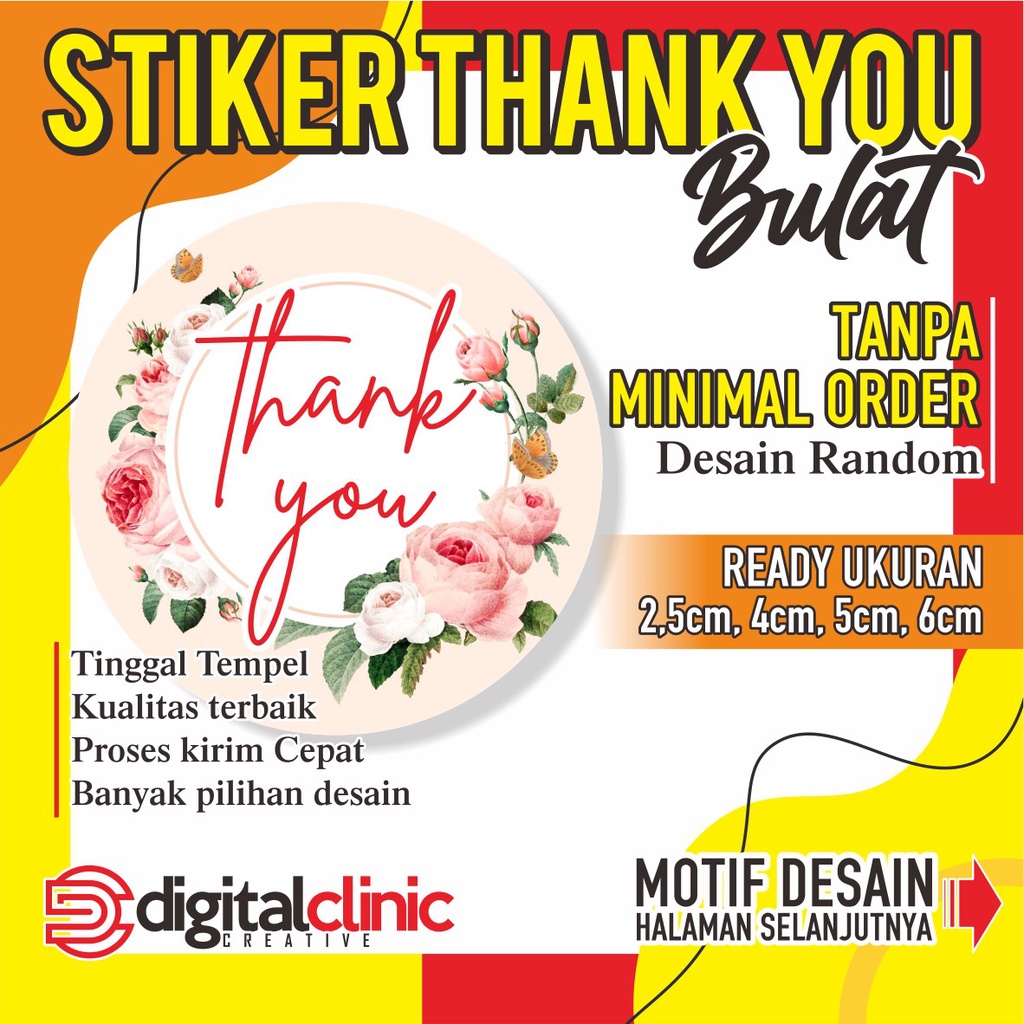 Jual Sticker Thank You Stiker Terima Kasih Sticker Label Murah ...