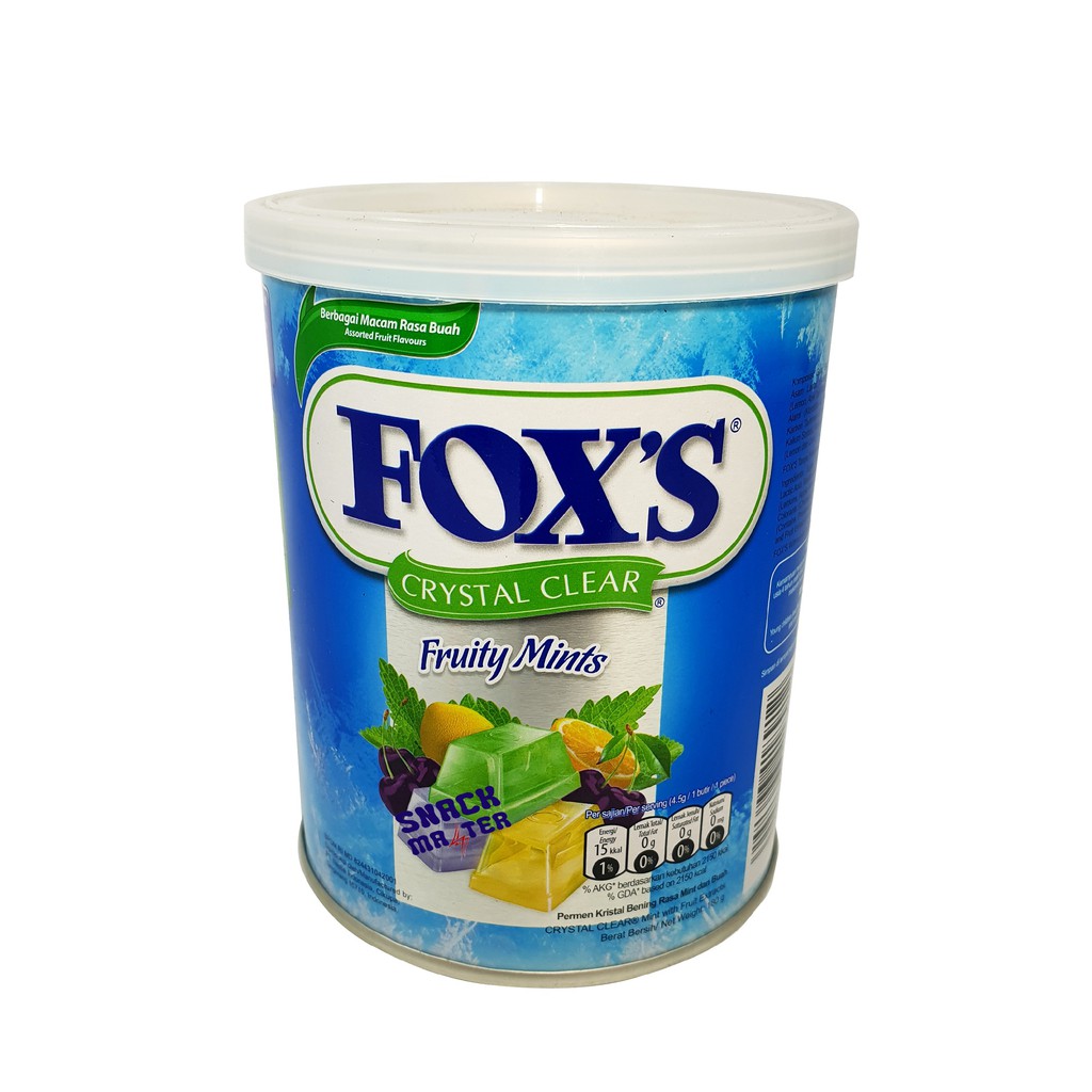 Jual Permen FOXS Kaleng Crystal Clear Candy - Netto 180 gr | Shopee ...