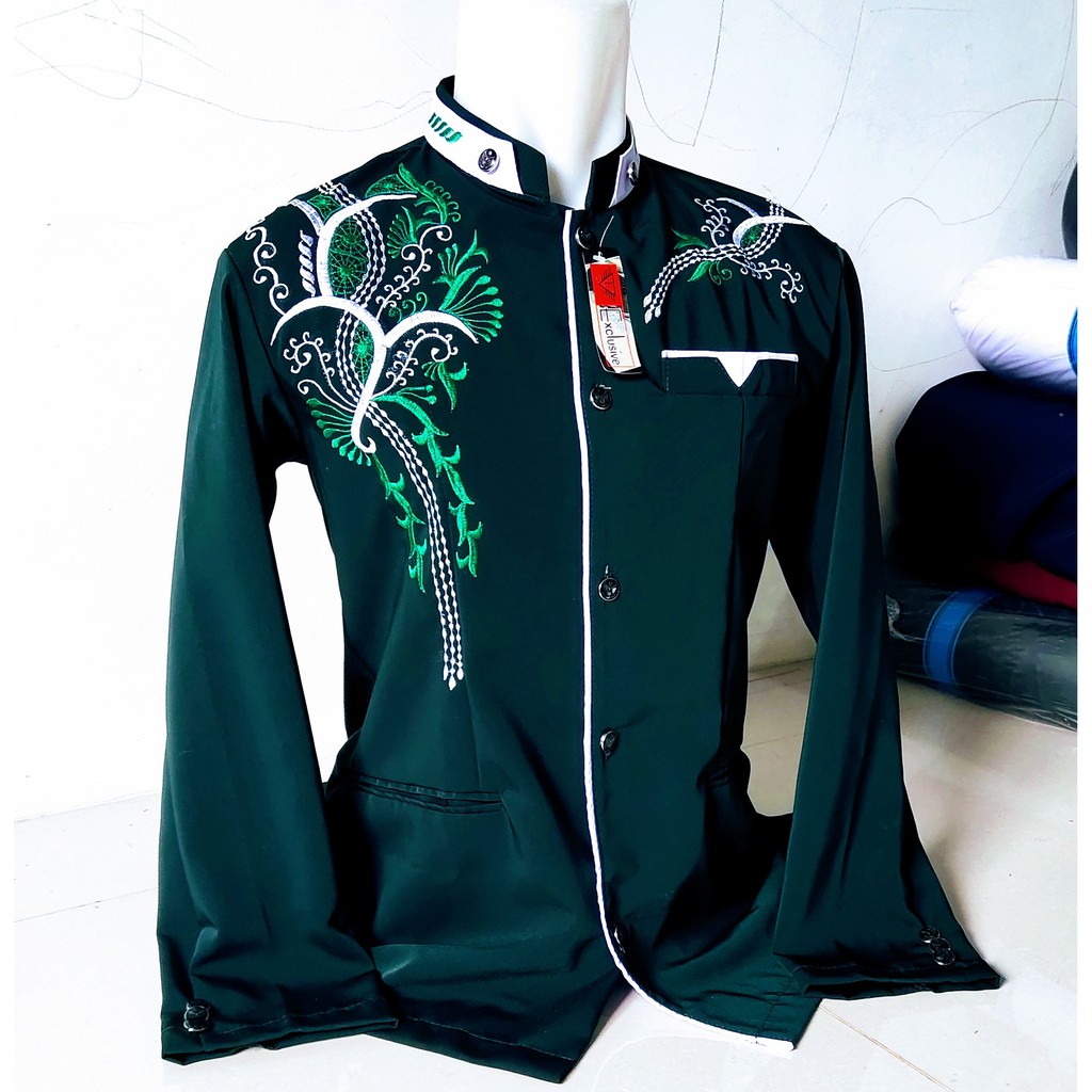 Jual Jasko Dewasa Hijau Botol atau Lumut Lis Putih Bordir / Fashion ... Jual Jasko Dewasa Hijau Botol atau Lumut Lis Putih Bordir / Fashion ...