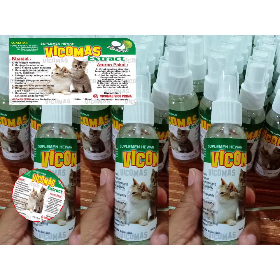Jual Obat Kucing Gatal Bulu Rontok Alami | Vco Vicomas Extract Spray ...