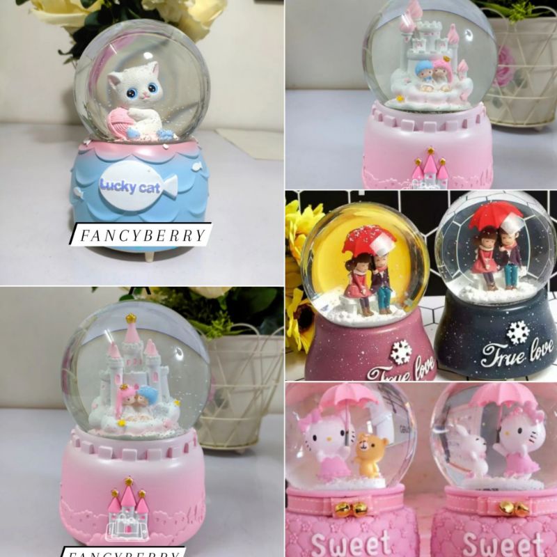 Jual SNOWBALL/PAJANGAN BOLA KACA MUSIK BOX SIZE XL 100 SALJU OTOMATIS ...