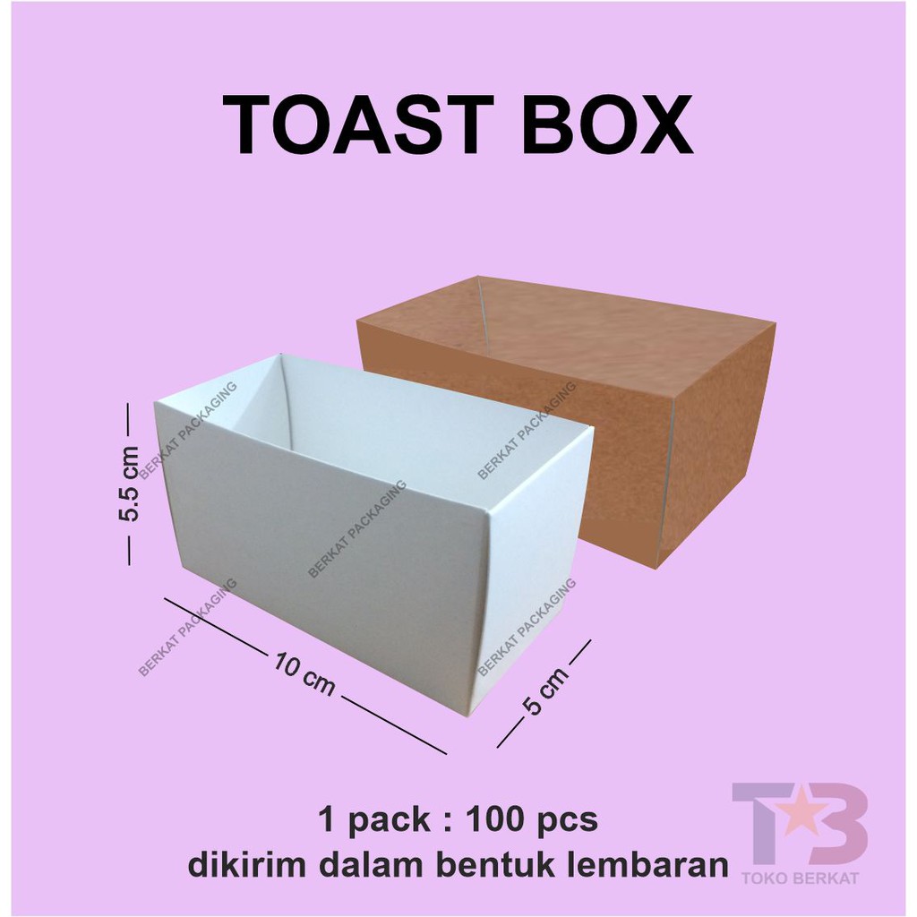 Jual Tray Toast Box ISI 100pcs / Bread Toast Box Isi 100pcs / Box Roti ...