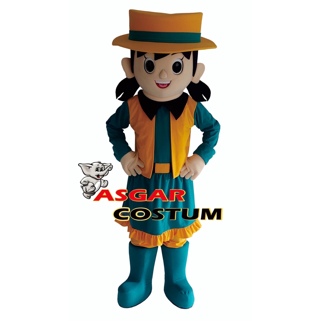 Jual Kostum maskot badut SHIZUKA KOBOI KUNING HIJAU yang paling murah ...