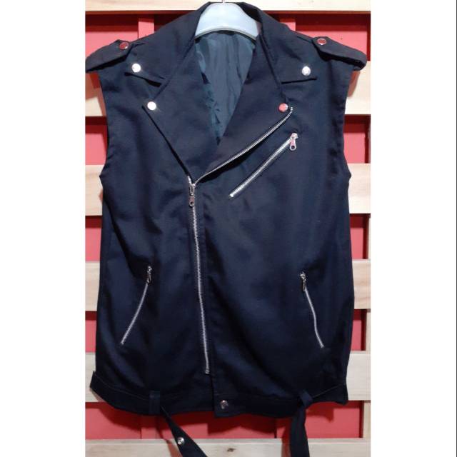Jual Jaket dobel kerah rompi | werpak rompi | Jaket punk | Shopee Indonesia