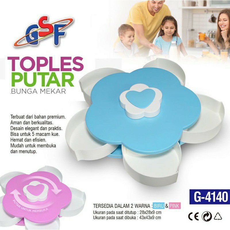 Jual Toples BUNGA putar - Toples lebaran - Toples kue - Toples permen ...