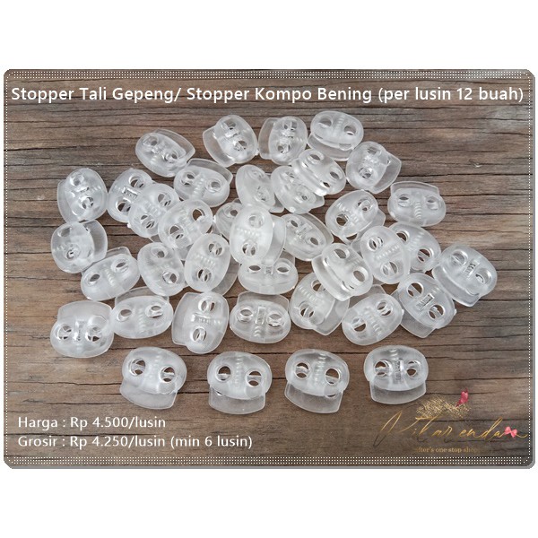 Jual STOP-06 : Stopper Tali Gepeng/ Stopper Kompo Bening (per lusin 12 ...