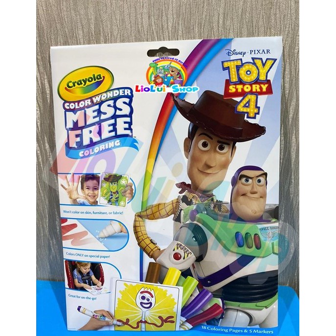 Jual CRAYOLA TOY STORY 4 ORIGINAL COLOR WONDER MESS FREE - BUKU ...