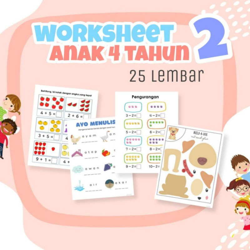 Jual lembar kerja anak (worksheet paud ) anak 2-6tahun | belajar ...