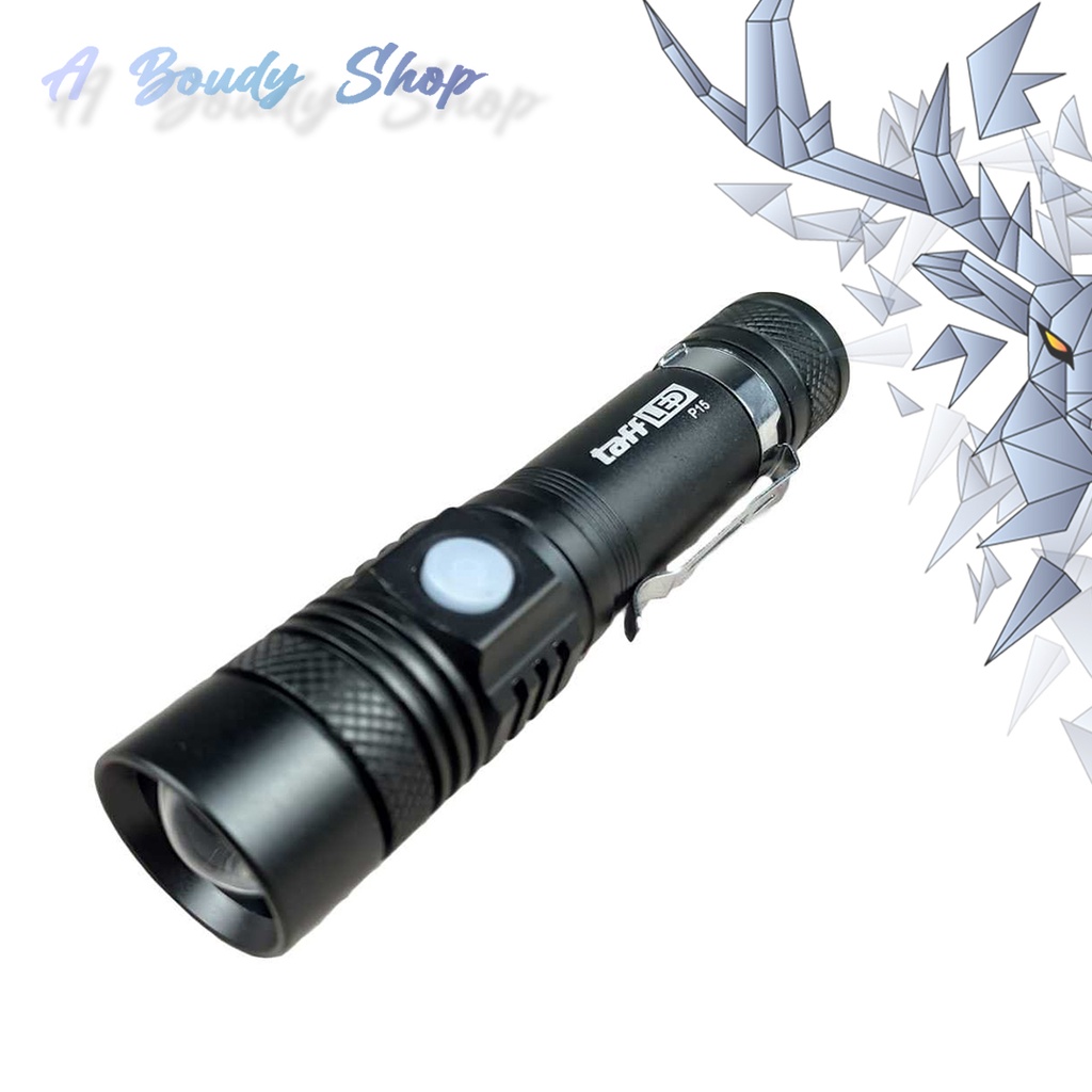 Jual Senter Pocketman Super terang Zoom In-Out USB Rechargeable LED XML ...