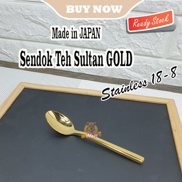 Jual JAPAN Gold sendok kopi teh SULTAN emas TEBAL stainless 18-8 tea ...