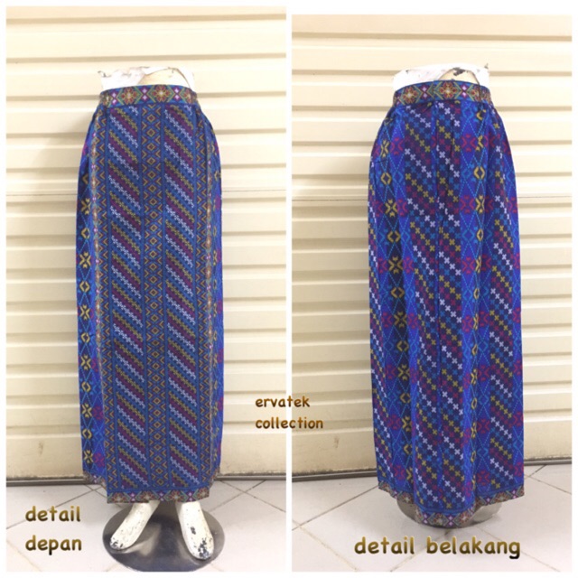 Jual Rok Sepan Motif Songket ST07 Warna Biru Merah Bahan Katun ...