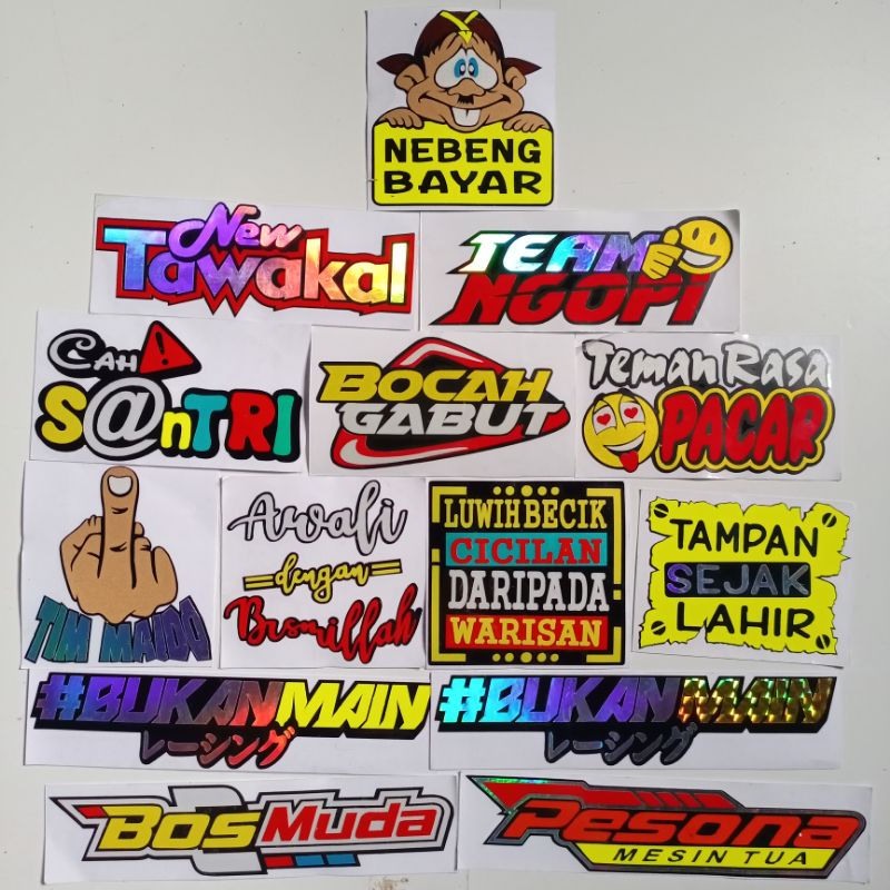 Jual Sticker cutting tulisan kata - kata lucu terbaru murah berkualitas ...