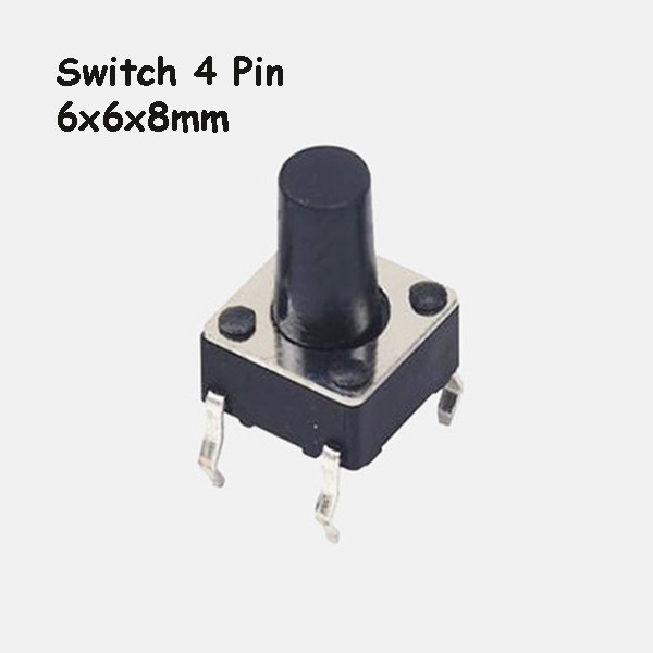 Jual Momentary Tactile Switch 4P 6x6x8mm Tombol Push Button Micro 4 Pin | Shopee Indonesia