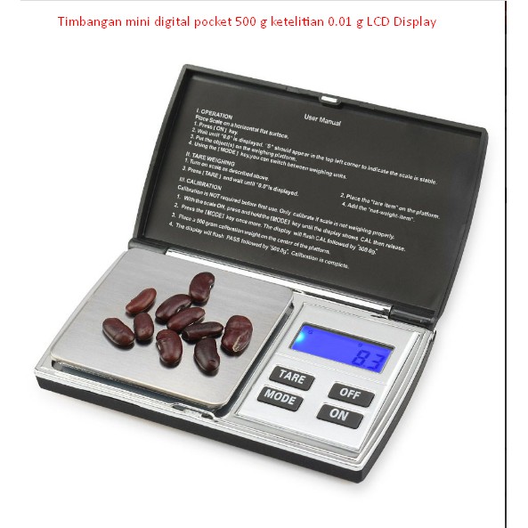 Jual Timbangan mini digital pocket 500 g ketelitian 0.01 g LCD Display ...