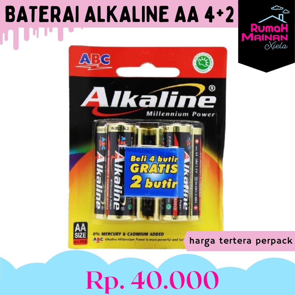 Jual BATERAI ALKALINE AA 4+2 - BATERAI BATTERY ABC ALKALINE A2 - 1758 ...