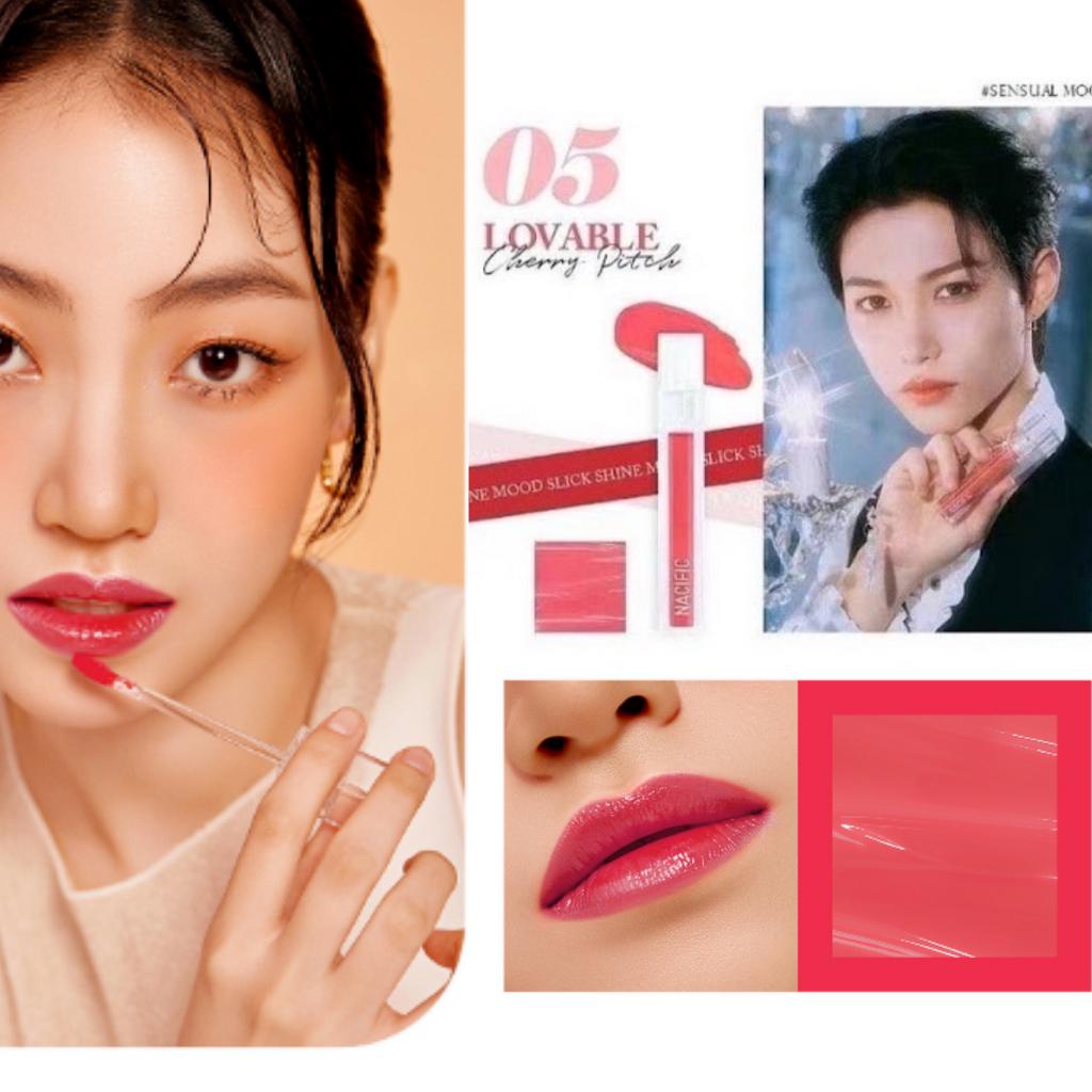 Jual (BONUS PC SKZ R14) NACIFIC Lip Tint Shine Mood Slick | Shopee ...
