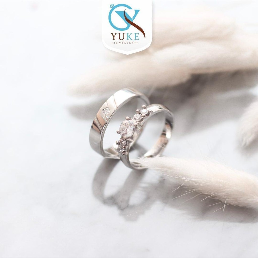 Jual Kawin Cincin Bahan Perak/Silver With Zircon Stone Cincin Kawin ...