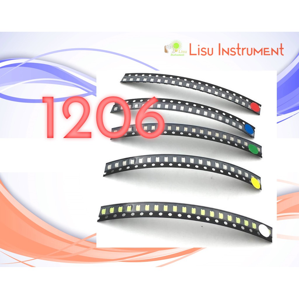Jual 1206 SMD LED Putih Warm White Hijau Biru Merah Kuning Orange Ice ...