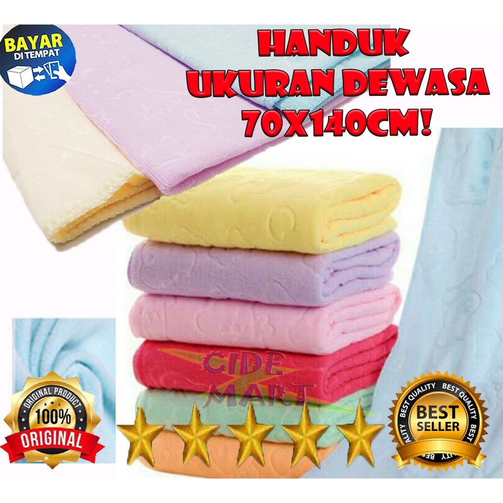 Jual [BISA COD] HANDUK BESAR MICROFIBER POLOS UKURAN BESAR 70 X 140 ...