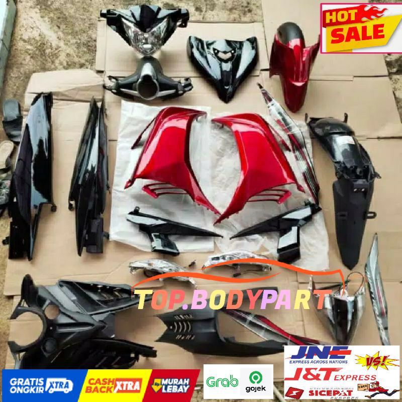 Jual COVER BODY YAMAHA JUPITER MX 135 NEW HITAM MERAH & HITAM ...