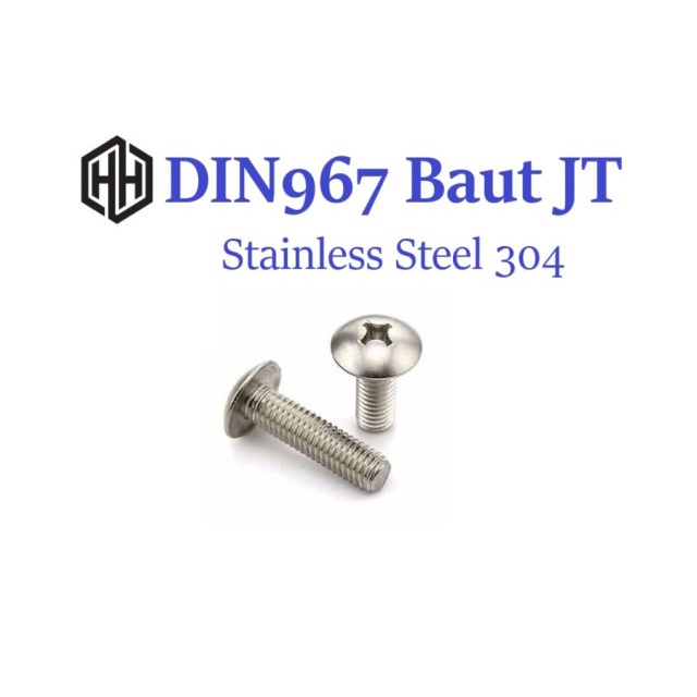 Jual Baut JT M6 x 15 DIN967 Payung Obeng Plus Stainless Steel JT615 | Shopee Indonesia