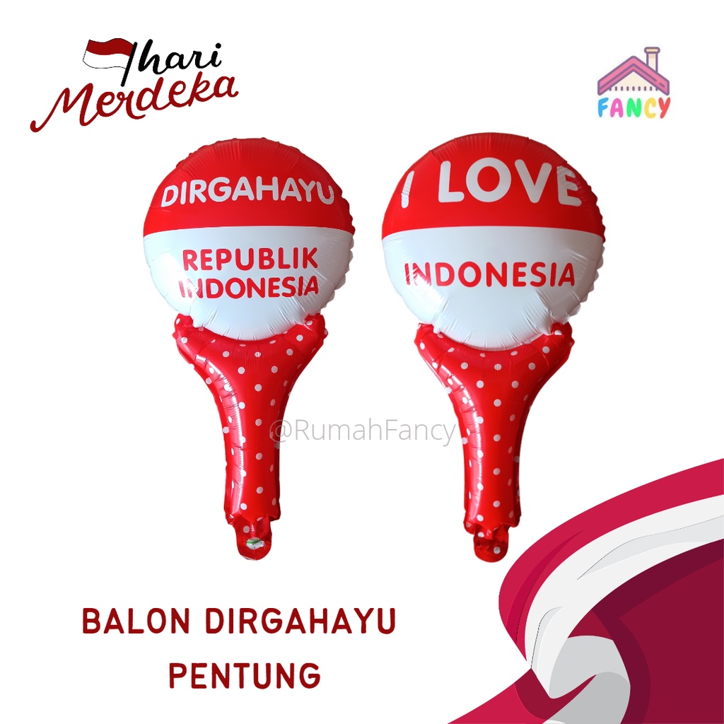 Jual Balon foil pentung merah putih/ balon pentung HUT RI/ balon ...